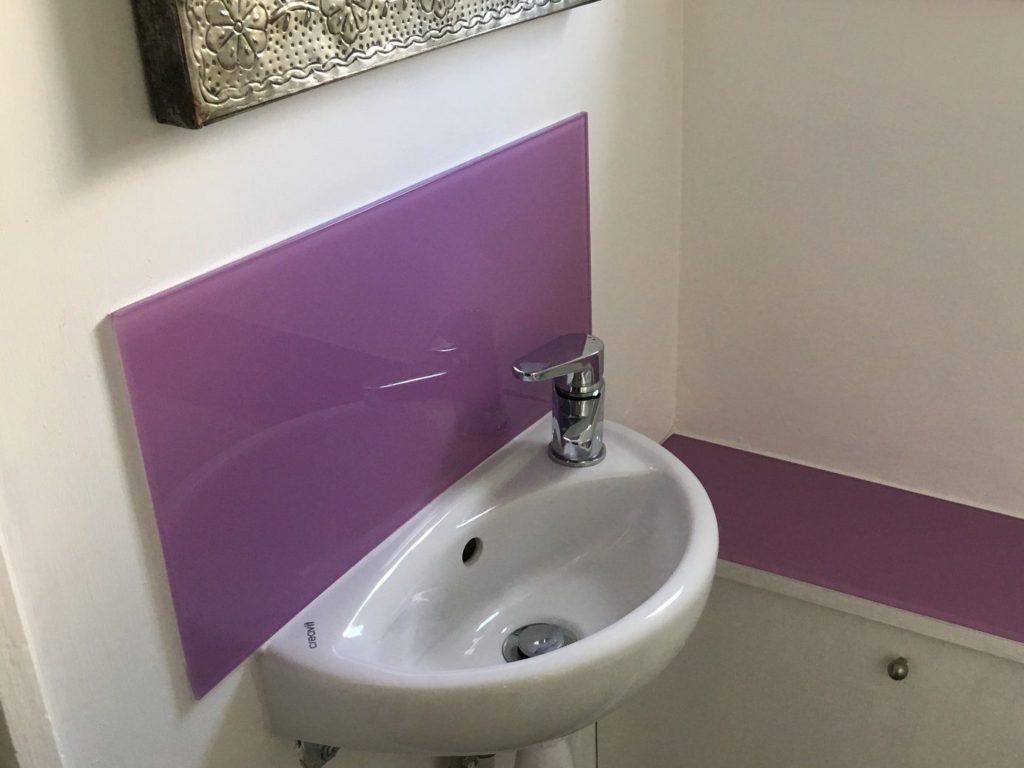 Coloured Glass Bathroom Splashbacks - Bathrrom sink splashbacks
